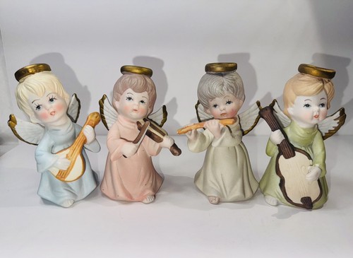 Vintage Artmark Porcelain Angels Playing Musical Instruments Christmas ...