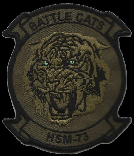 4" NAVY HSM-73 BATTLE CATS HELICOPTER SQUADRON GREEN HOOK LOOP ...