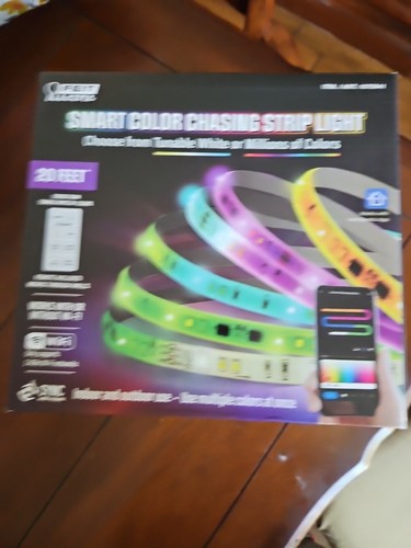 Feit Electric - 20 Feet Smart Color LED Chasing Strip Light Google ...