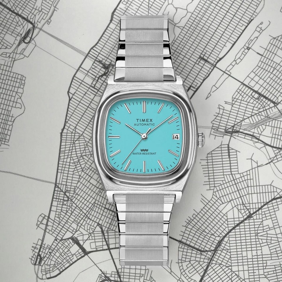 Q Timex 1983 Automatic Reissue Classic Stainless Steel 34mm Watch ...