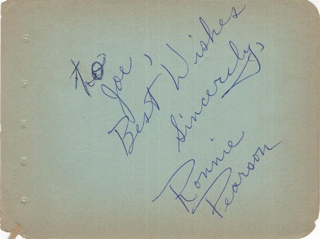 Ronnie Pearson- Signed Album Page (Rockabilly Singer) | eBay