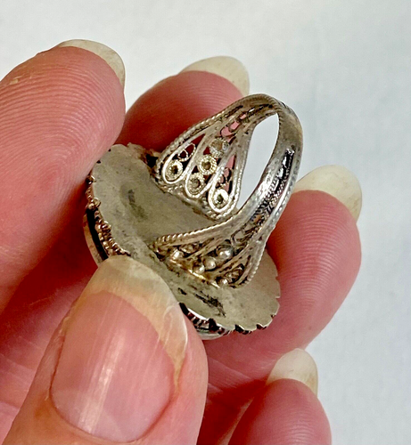 Vintage or Antique Etruscan Byzantine Ottoman filligree silver poison ...