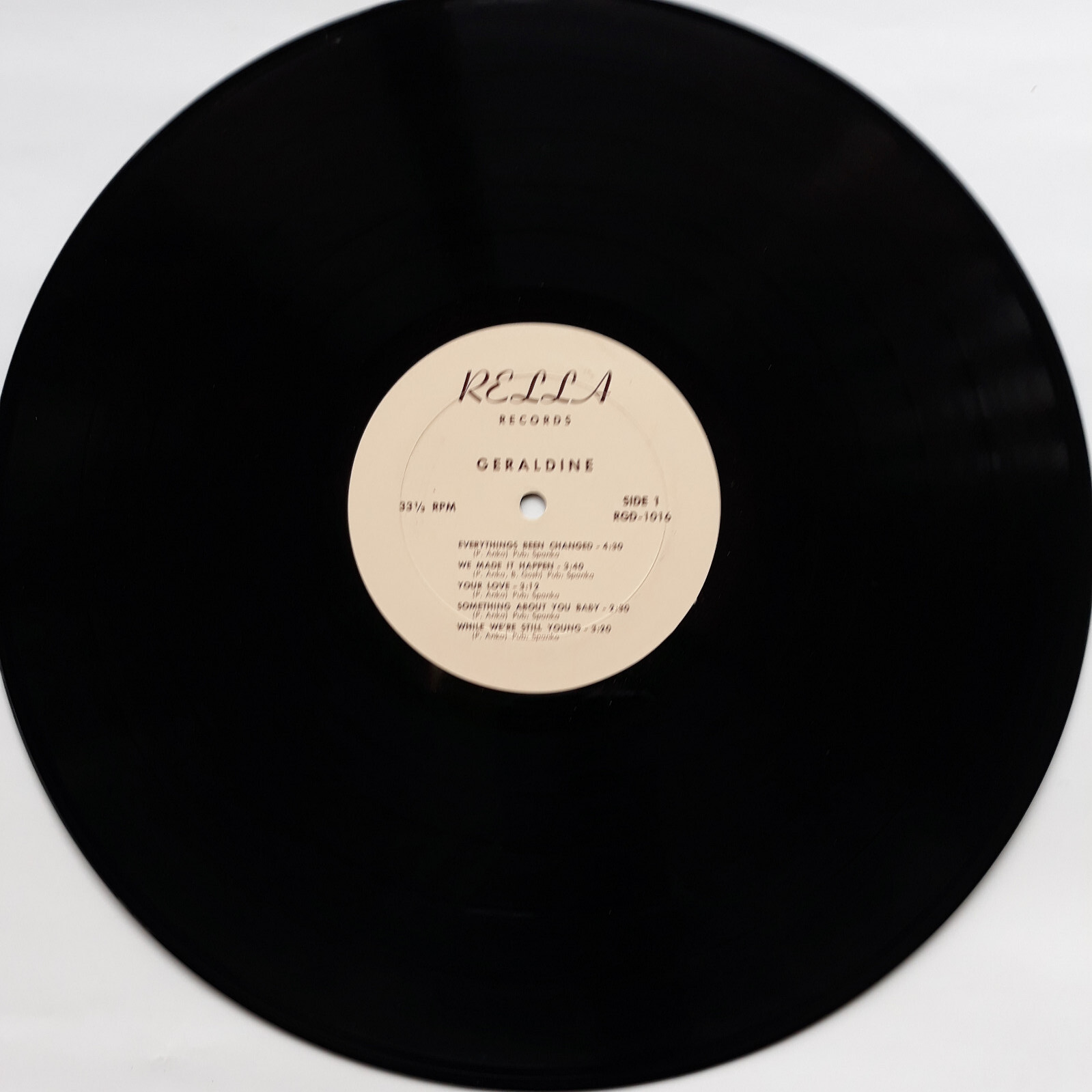 Geraldine De Haas Sings Music of Paul Anka 33 RPM Record Rella Records ...