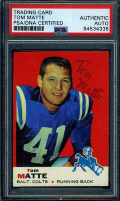 Tom Matte PSA DNA Vintage Signed 1969 Topps Autograph | eBay