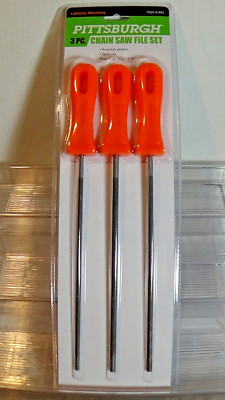 3 Pc Chain Saw File Set 5/32" 7/32" 3/16" American Pattern/Spiral Cut ...