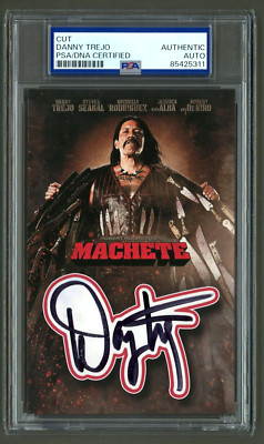 Danny Trejo Signed Cut Display (PSA) Machete Mini Poster Custom Photo ...