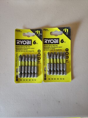 Ryobi AR2048 Impact Drive Bit Set 6 Piece PH2 SQ2 T25 (2 PACK) | eBay