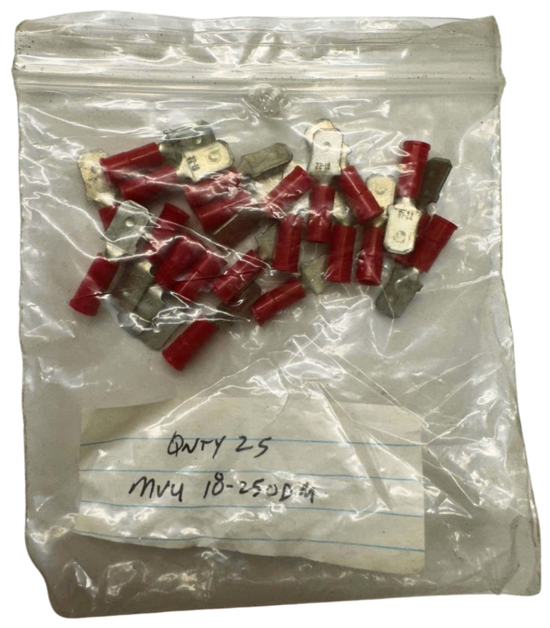 (PK of 25) 3M MVU18-250DM Red Vinyl Insulated Male Scotchlok Terminal ...