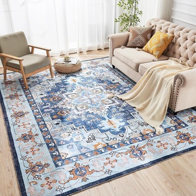 Luxury Large Traditional Rugs Non Slip Hallway Runner Bedroom Living ...