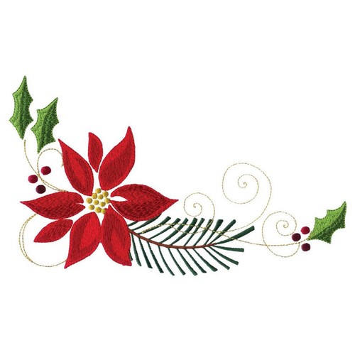 35 Poinsettias and Pine Boughs Machine Embroidery Designs on USB | eBay