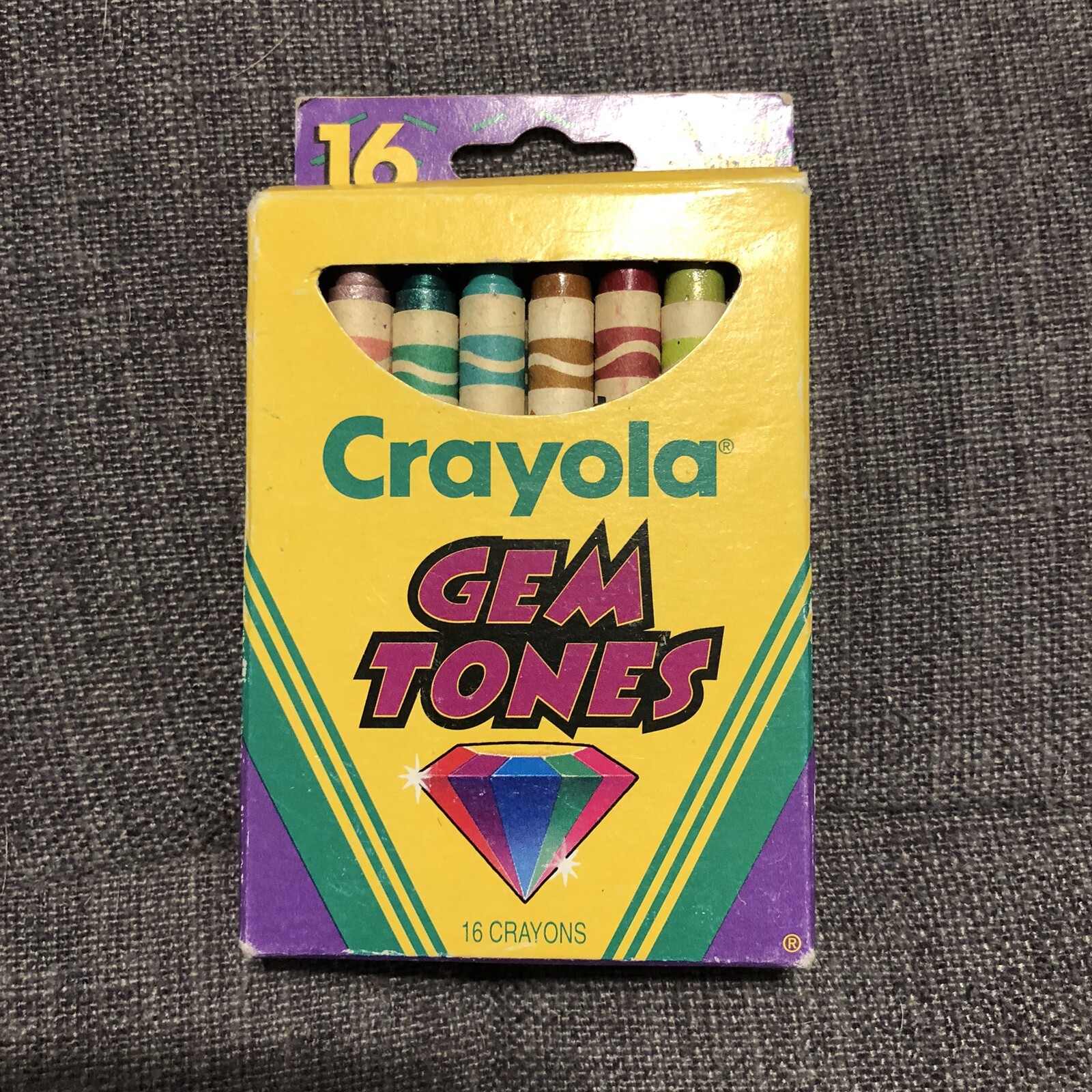 Vintage 1994 Crayola Gem Tones Crayons 16 Count Retired Discontinued ...