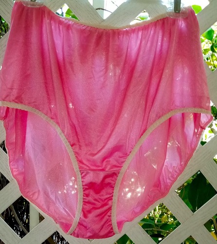 HOT PINK SHEER NYLON & LACE CLASSIC TAILORED GRANNY PANTY 12/5X | eBay