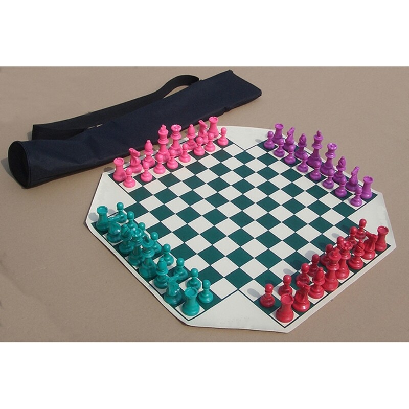 4-player Chess Board Game Chessboard Combination Chess Game for Up to 4 ...