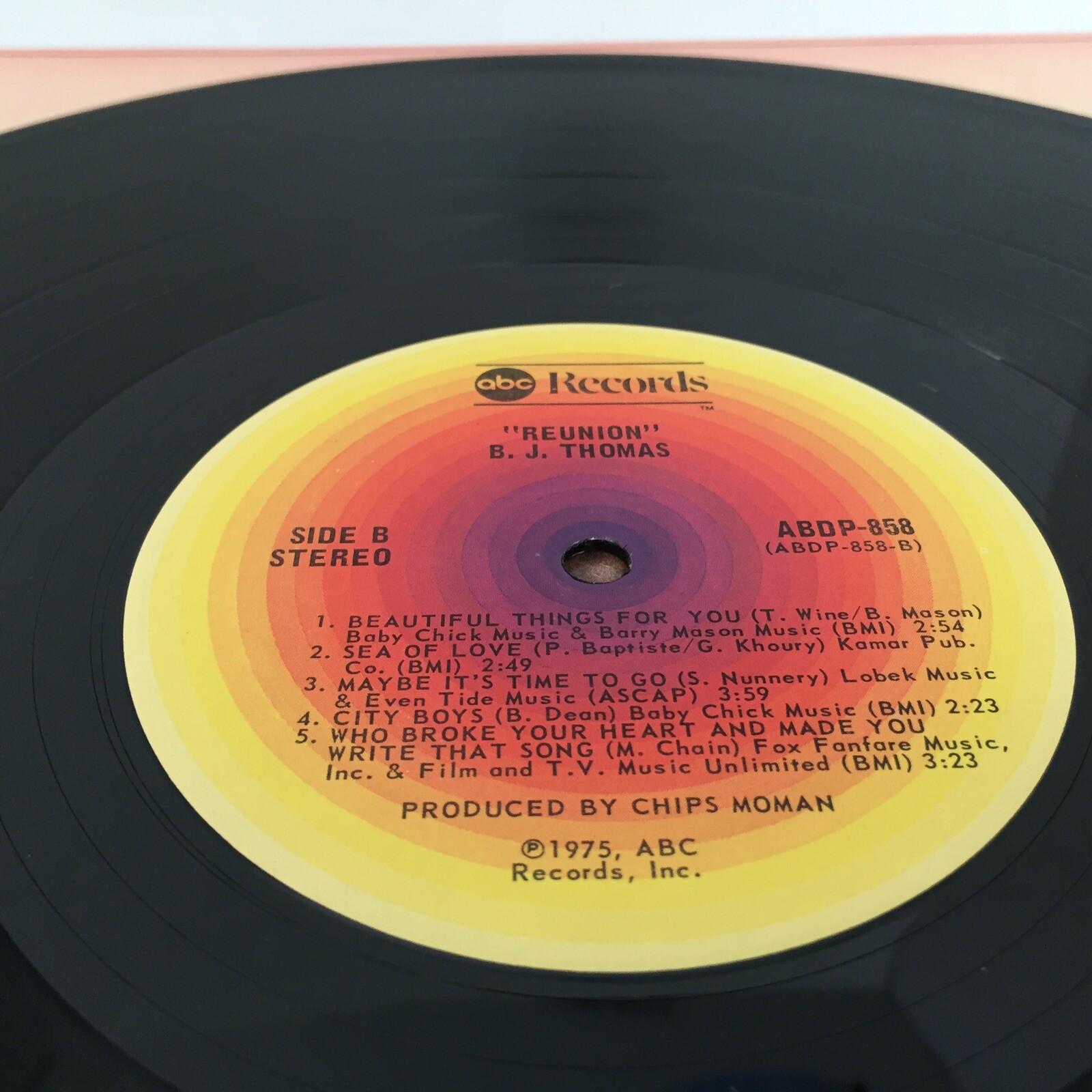 BJ Thomas LP Vinyl Reunion abc Record label #ABDP-858 1975 stereo | eBay