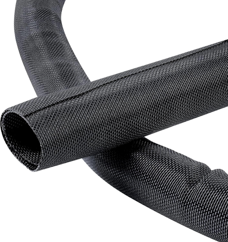 Black Braided Cable Management Sleeves Wire Loom Tubing Cord Protector ...
