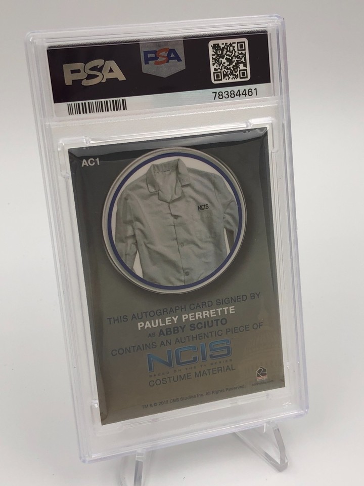 PAULEY PERRETTE AUTO Card LAB COAT Relic NCIS as ABBY SCIUTO Signed PSA ...