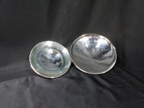 Antique Lot Of 2 Mercury Glass Oil Lamp Reflectors 7" & 9" W/ Original ...