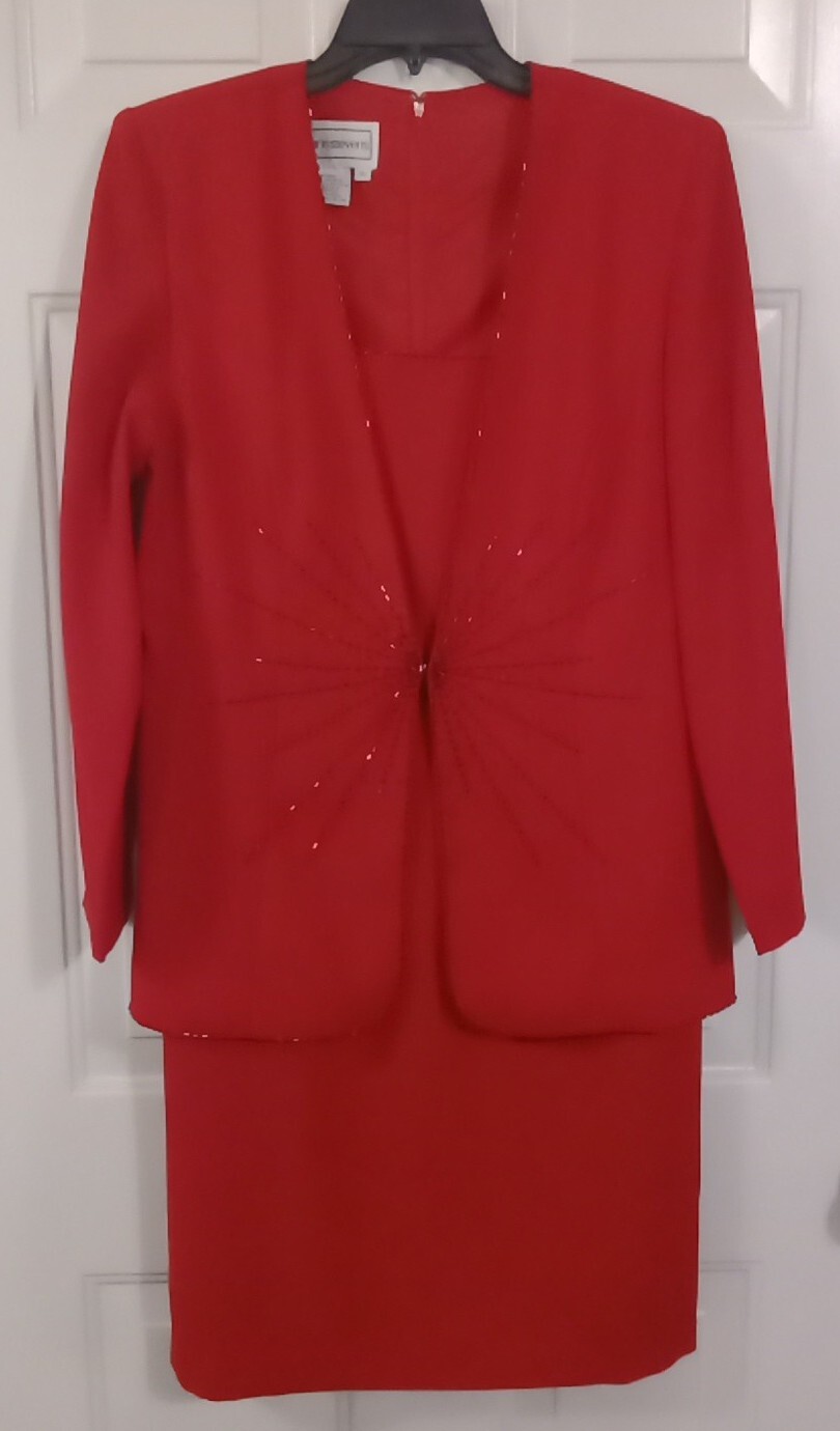 Karin Stevens Women's Long Sleeve One Piece Red Bead… - Gem