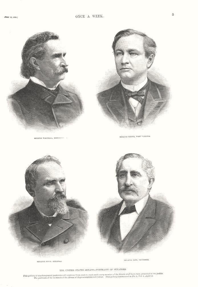 Portraits of Senators - 4 Vignettes - Original Antique Print - 1890 ...