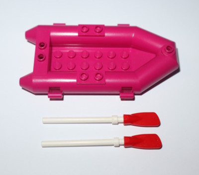 Lego ® Lot Barque Zodiac Magenta + 2 Rame Pagaie Paddle Boat Bateau ...