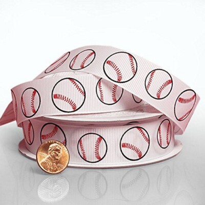 7/8" Wide Baseball Grosgrain Ribbon - 10 Yards (4961001) | eBay