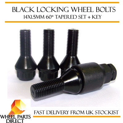 Black Locking Wheel Bolts 14x1.5 Nuts for VW Amarok 10-16 | eBay UK
