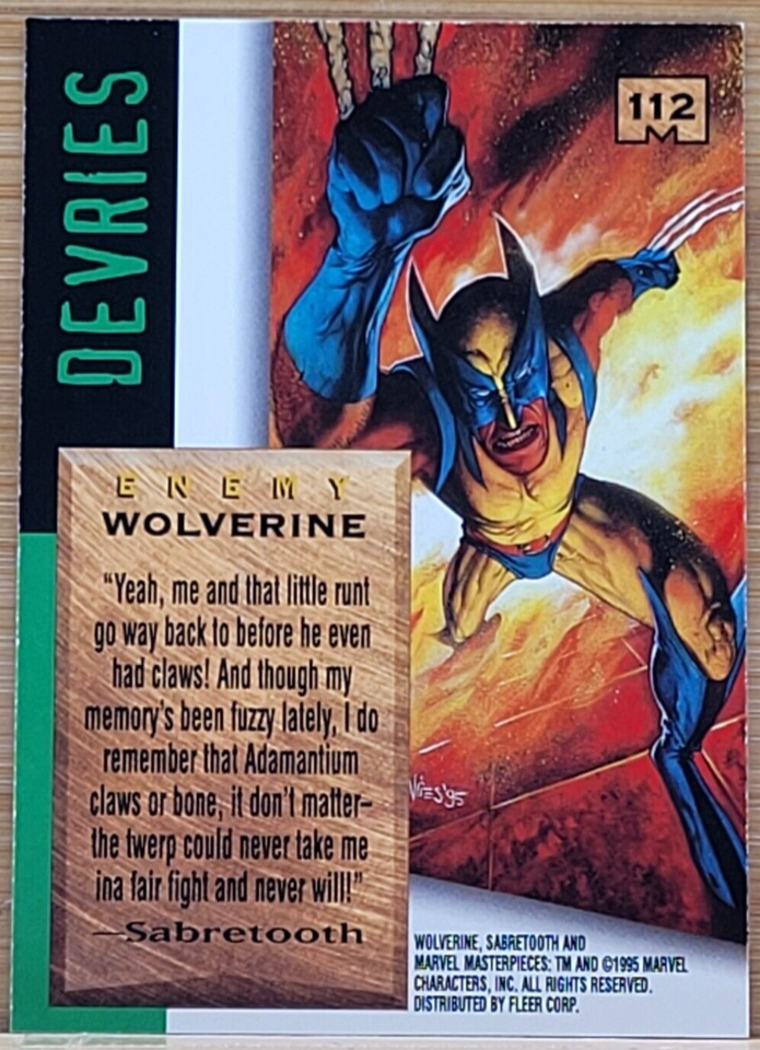 1995 MARVEL MASTERPIECES WOLVERINE #112 | eBay
