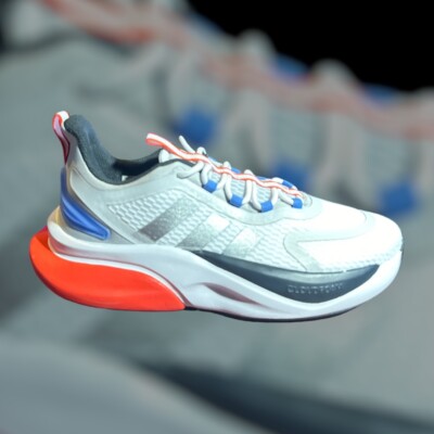adidas AlphaBounce+ Low White Silver Blue Fusion HP6139 | eBay