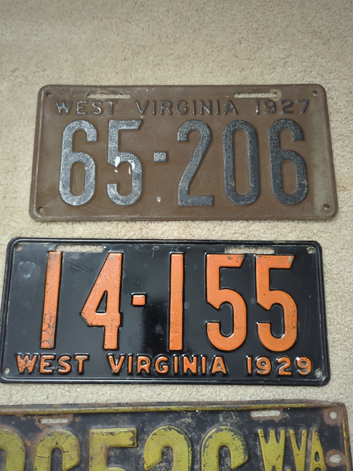 Rare Antique Vintage West Virginia License Plates (4) 1917, 1927, 1928 ...