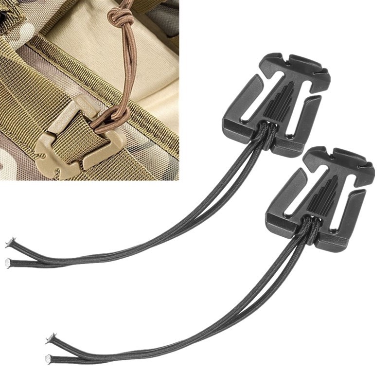 6PCS EDC Military Dominator Elastic Cord Hang Buckle Clip MOLLE Webbing ...