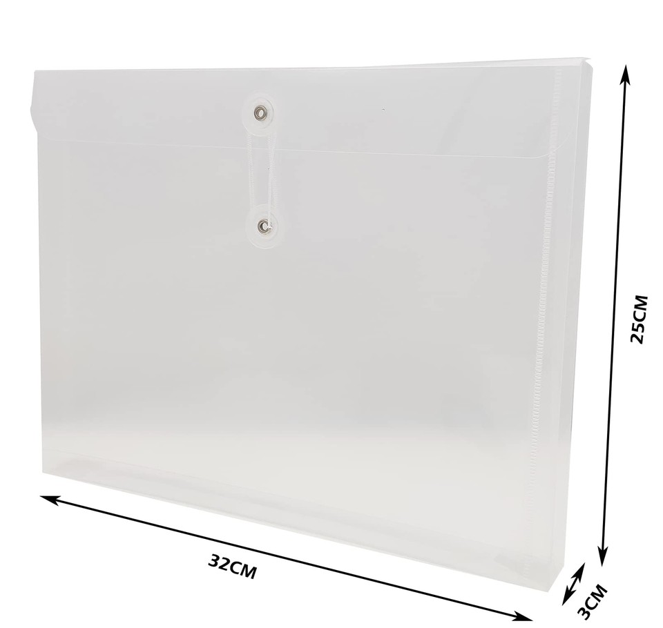 Legal Size Poly String Envelope with Expandable Gusset,Clear Poly ...