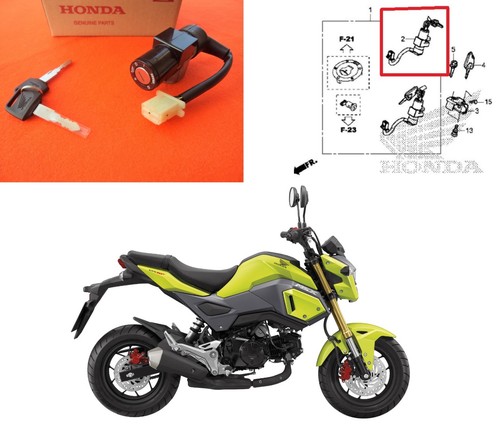 Honda MSX125 GROM Ignition Lock Barrel & Keys 2016 - 2020 * GENUINE ...