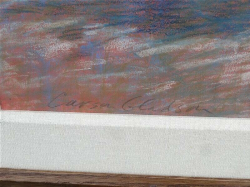 HUGE Vintage Original Pastel Drawing Landscape 48" x 68" by Carson ...