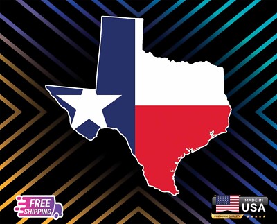 TEXAS STATE MAP FLAG USA, STICKER, DECAL, 6 YR VINYL TRUCK CAR | eBay