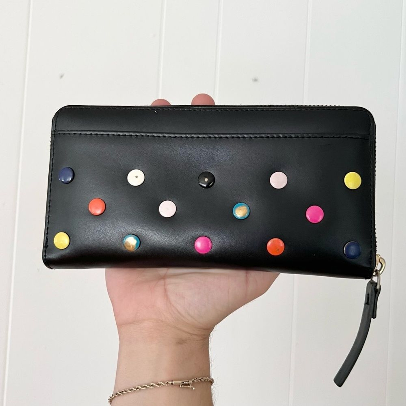 Kate Spade Multicolor Polka Dot Leather Wallet | eBay
