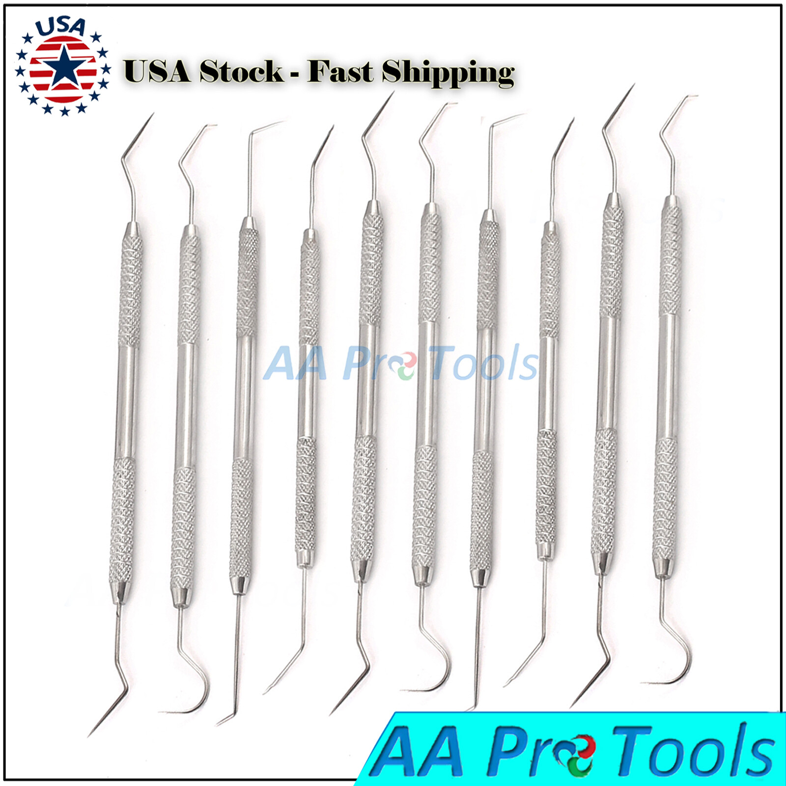 10 Dental Probe Pick Picks Tools Set Stainless Steel Scaler | eBay