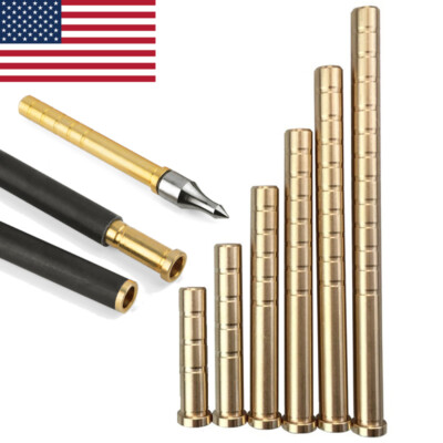 12PK 38-300gr Archery Arrow Inserts Heavy Weight Brass Base ID6.2mm ...