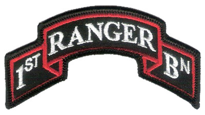 1st Ranger Battalion Scroll (Modern) - 3 7/8" x 2" Merrowed With Wax ...