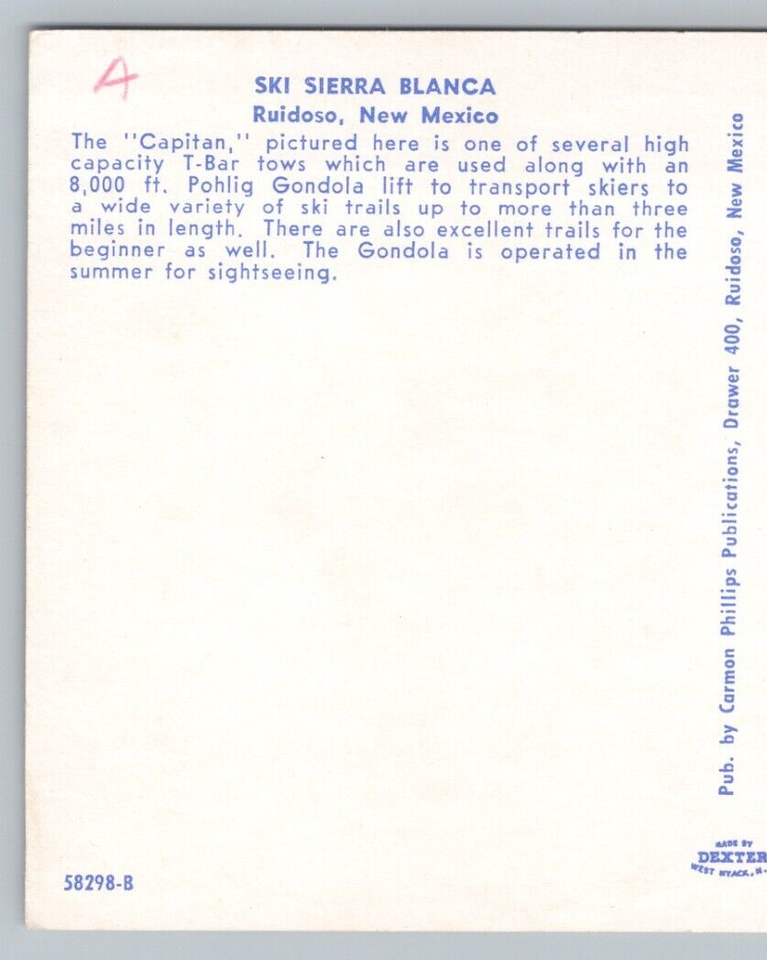 Postcard Ruidoso New Mexico Ski Area Blanca | eBay