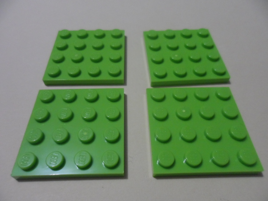 LEGO 4 Flat Lemon Green Set 7646 8709 41051 41017 / 4 File Plates NEW ...