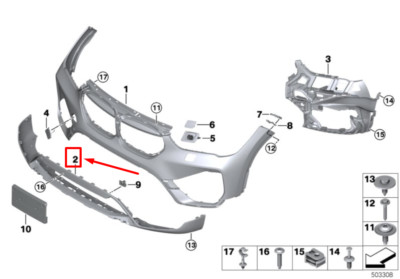 BMW X1 F48 Front Lower Bumper Panel 5A0B080 51115A0B080 NEW GENUINE ...