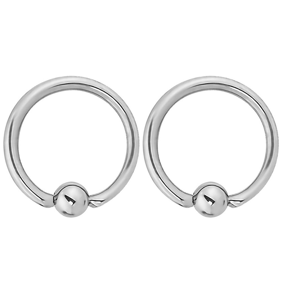 Pair of Captive Ring Made of Surgical Steel Multiple Gauges ans Sizes ...