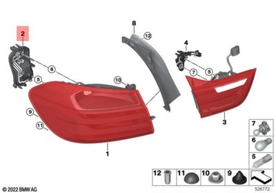 Genuine BMW F32 F33 Bulb Holder Rear Light Side Panel Left OEM ...