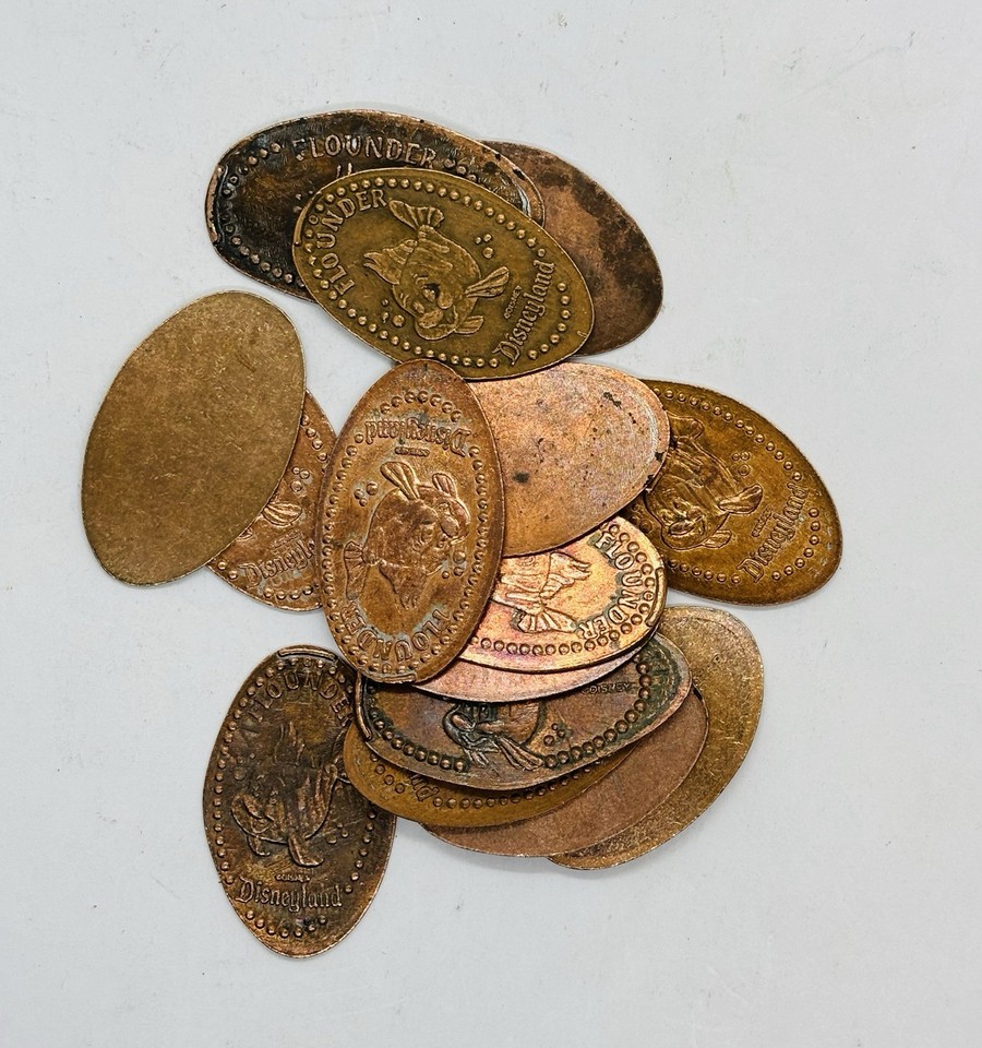 LOT OF 16 Flounder Little Mermaid DISNEYLAND Elongated Pressed ...