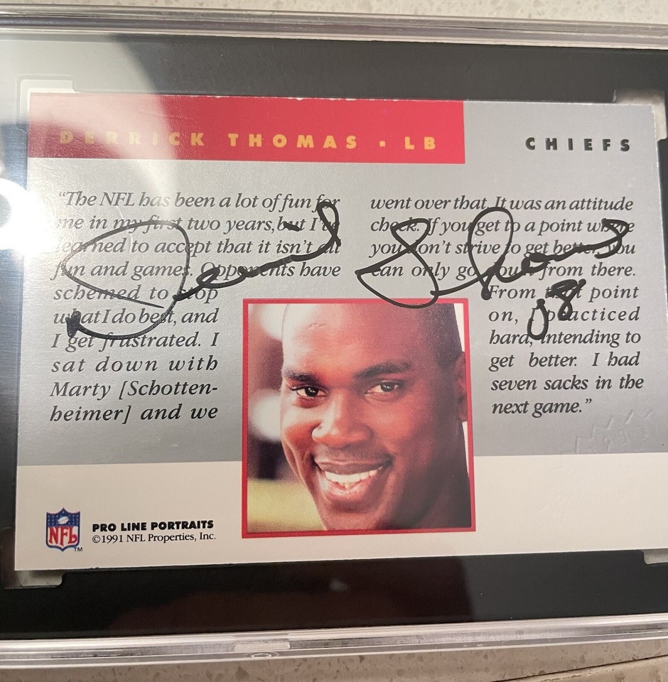 RARE Autographed Card w/ Seal - 1991 Pro Line Portraits Derrick Thomas ...