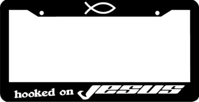 HOOKED ON JESUS christian fish License Plate Frame | eBay