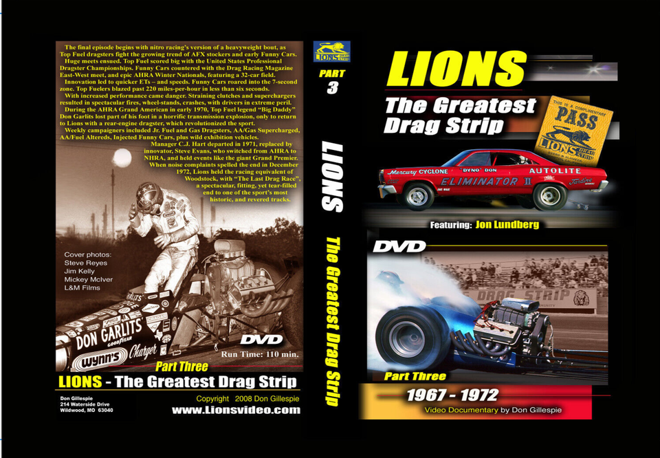 NEW (3) DVDs Lions The Greatest Drag Strip Video Documentary 5+HOURS ...