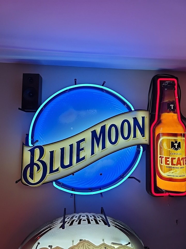 Blue moon neon beer sign | eBay