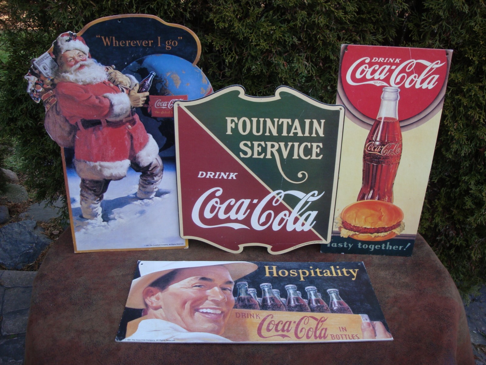 (4) Coca-Cola Reproduction Cardboard Advertising Signs by Nostalgic Ink ...