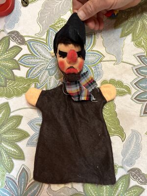 Vtg Kersa West German Tramp Hobo Drunk Thief Felt Cloth Hand Puppet ...